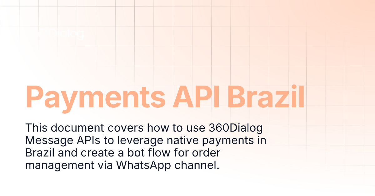 Payments API Brazil | 360Dialog