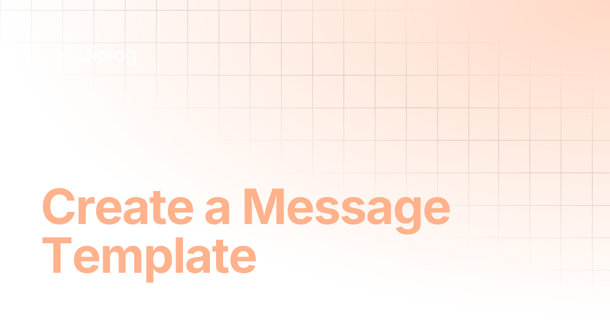 Create a Message Template | 360Dialog