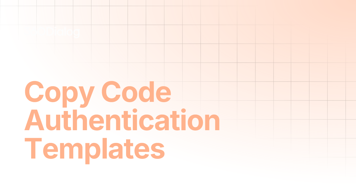 Copy Code Authentication Templates | 360Dialog