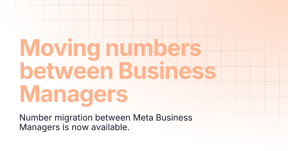 Moving numbers between Business Managers | 360Dialog
